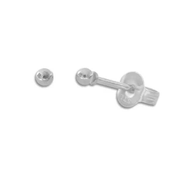 Mini Kugel Ohrstecker Edelstahl glänzend 2 mm - Elfen-Schmuck